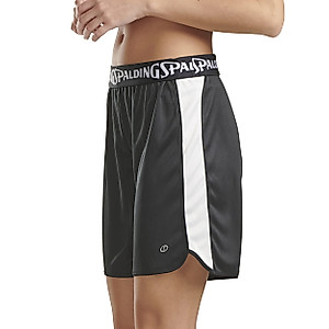 Spalding Women's Colorblock Active Basketball Short, Black/White, 3X