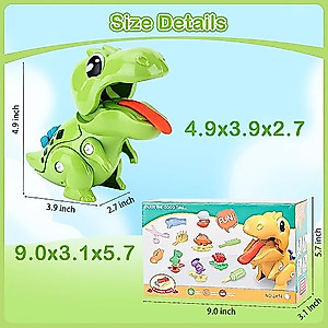 Dinosaur PlayDough Toys for Kids Play Dough Tools Set Accessories Dinosaur World Toys with Dino Models Play Dough Sets for Kids Toddlers Ages 4-8 Birthday Holiday Gift (Green)