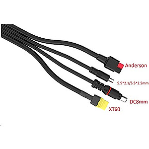PolyEnergy Solar Connector to 4X Connector Adapter DC8mm Anderson XT60 Connector DC5521 DC5525 Connector Solar Charge Cable for 100W to 200W Portable Solar Panel for Portable Power Station