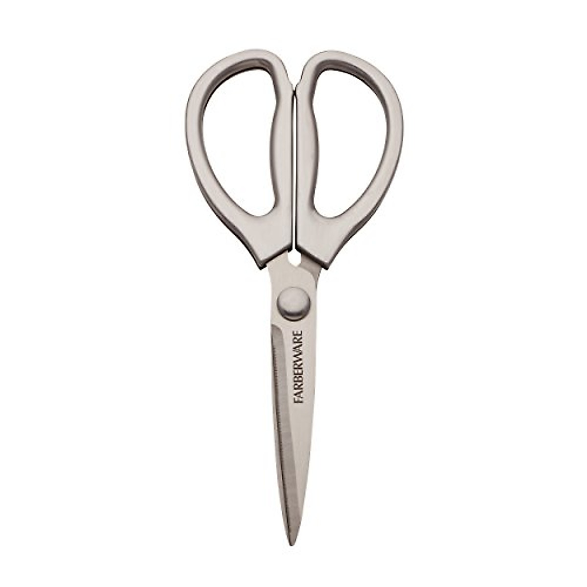 Farberware All Purpose High Carbon Stainless Steel Shears with Contoured Handles, 8.2 x 3.5 x 0.5 inches, Silver