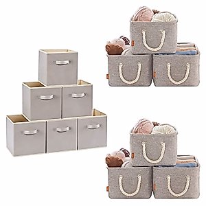 Lifewit 6 Pack 18L Storage Cubes (Light Grey), Bundle with 6 Pack 20L Storage Baskets (Grey)