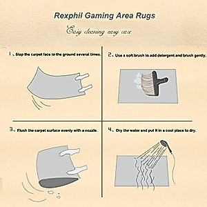 Large Video Gaming Area Rug for Kid's Bedroom, Gamer Carpet for Teen Boys Playroom, Gamer Room Decor Indoor Polyester Area Rugs Yoga Mat with Anti-Slip Rubber Back, Washable Living Room Sofa Floor Mat