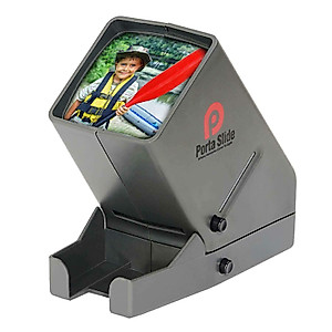 Porta Slide PS-3 Slide Viewer, View 2x2 in. Slides, 35mm Film Strips & Negatives, LED Viewing light, 4 in. Screen, 3x Magnification w/Cleaning Cloth, USB Power Cable included
