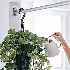 Cosmos 6 Pieces Plastic Hanging Basket Hooks Hanging Planter Holder Flower Pot Hangers for Outside and Indoor Small Flower Pots, Black