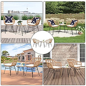 PAOLFOX 3 Piece Patio Set,Outdoor Bistro Set,Balcony Furniture,Wicker Patio Chairs,Patio Furniture,Backyard Furniture,Front Porch Furniture,Outdoor Chairs Set of 2