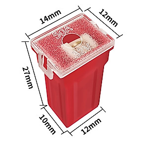 MuHize Shaped Assorted Fuses - Upgraded Tall/Standard Profile Automotive Box Shaped Fuse Kit, Fuse Female Assortment 20A 30A 40A 50A 60A (Each 6) for Ford Chevy, Cars and SUVs