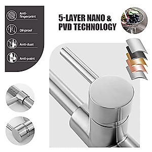 APPASO Commercial Kitchen Faucet Pull Down Sprayer with Soap Dispenser - Stainless Steel Brushed Nickel High Arc Tall Modern Single Handle Spring Kitchen Sink Faucet with Pull Out Spray
