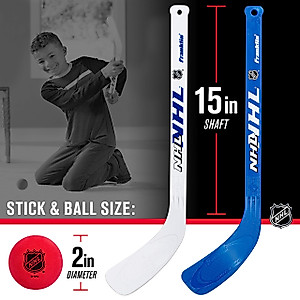 Franklin Sports Mini Hockey Rink Set - Half Rink Knee Hockey Goal, Mini Sticks, and Ball Set - Indoor Mini Hockey Rink - Official NHL Licensed White
