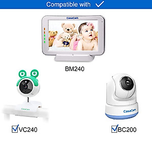 CasaCam BM240 Video Baby Monitor with 5" Touchscreen and HD Clip Camera, Two Way Audio, Lullabies, Nightlight, Automatic Night Vision and Temperature Monitoring Capability