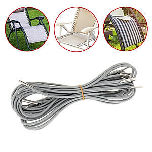 WeiLaiKeQi 4X Replacement Cord for Zero Gravity Chair Chair Repair Cord Recliners Elastic Cord Laces for Outdoor Camping Chair Lounge Chairs, Silver Gray
