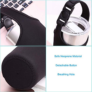 Gzingen 4 Pack Tumbler Carrier Holder with Shoulder Strap,for 30oz Travel Insulated Tumbler Coffee Cup,Water Bottle Carrier with Strap Portable Neoprene Sleeve Water Bottles Cup Carrier Pouch