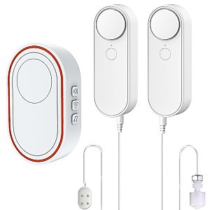 Water Level Detector WiFi, Smart Water Leak Sensor Alarm Kit - High/Low/Leakage Sensor Device, 2 Sensors & 1 Hub, Communication Distance Between Detector and Hub in Open Area is 328 Ft, App Free