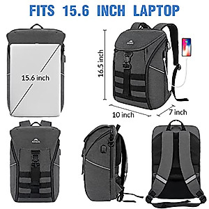 MATEIN Laptop Backpack for Work, Unisex Business Travel Backpack Fits 15.6 Inch Slim Notebook, Water Resistant College School Bookbag, Fashion Casual Daypack Gifts for Men & Women, Grey