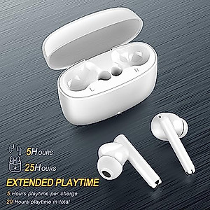yobola Wireless Earbuds, Bluetooth Earbuds in Ear Deep Bass HiFi Stereo, IPX7 Waterproof Bluetooth Headphones 5.3 Touch Control, Wireless Headphones 4 Microphone Clear Call, Lightweight and Fit