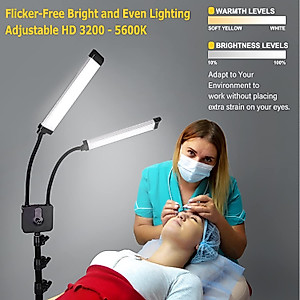 Lash Lamp for Eyelash Extensions, 5800LM Esthetician Light for Lash Extensions with Tripod Stand and Phone Holder, Lash Light for Makeup, Tattoo, Photography, Selfie, Video Recording, Filming