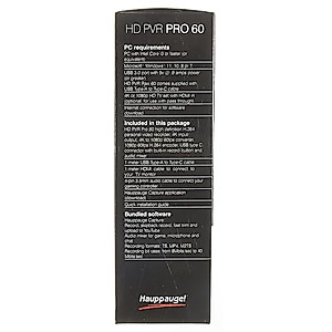 HAUPPAUGE HD PVR Pro 60 HD 4K in/Out 1080P 60fps Capture and Streaming PC Connected and Stand Alone for Zoom Skype YouTube Live and Twitch 1684