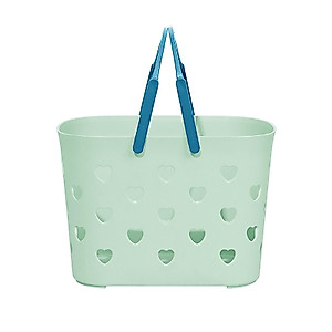 Gpahrrdnij Portable Shower Caddy Basket, Plastic Organizer Storage Tote with Cosmetics, Hair Supplies and Beauty Products Bin Bathroom Dorm Room Bedroom (Green)