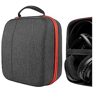 Geekria Shield Headphones Case Compatible with Audio-Technica ATH-AD700X, ATH-AD500X, ATH-AD900X Case, Replacement Hard Shell Travel Carrying Bag with Cable Storage (Dark Grey)
