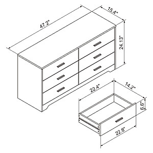 Panana Dresser for Bedroom with 5/6 Drawers, Wooden Chest of Drawers, Storage Organizer Unit Dressers for Bedroom, Living Room, Hallway, Nursery (Black, 6 Drawer)