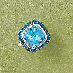 Ross-Simons 8.90 ct. t.w. Sky and London Blue Topaz Ring in Sterling Silver. Size 9