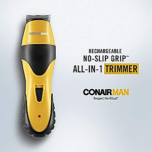 ConairMAN All-In-1 Cordless No-Slip Grip Beard & Mustache Trimmer for Men