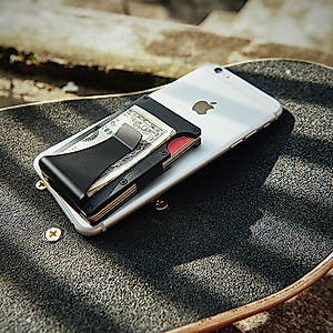 HONB Money Clip Credit Card Holder Father's Gift (Aluminum Black)