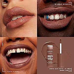 NYX PROFESSIONAL MAKEUP Smooth Whip Matte Lip Cream, Long Lasting, Moisturizing, Vegan Liquid Lipstick - Memory Foam (Cool Caramel)