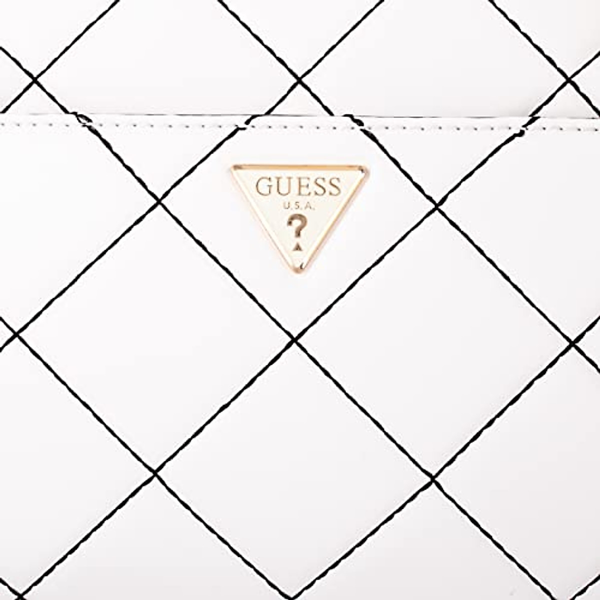 GUESS Cessily Top Zip Shoulder Bag White Multi One Size