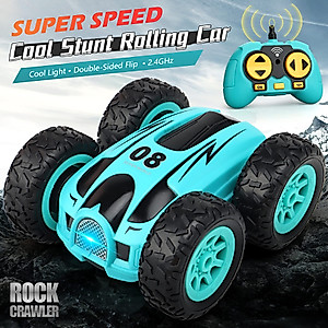 Meryi Mini Stunt RC Cars Toy, 4WD 2.4Ghz Remote Control Car Double Sided Rotating Vehicles, Kids Toy for Boys & Girls Birthday, No Battery