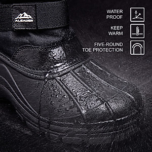 ALEADER Mens Snow Boots, 400g Insulated Winter Boots Waterproof Warm Hiking Boots Black 13 D(M) US