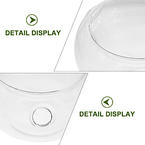 Housoutil 1pc Double Wall Glass Salad Bowl, Handmade Dry Ice Artistic Conception Glass Cooking, Clear Hollowware Bowl, Microwave, Freezer and Dishwasher Safe for Kitchen Home Housewarming Party