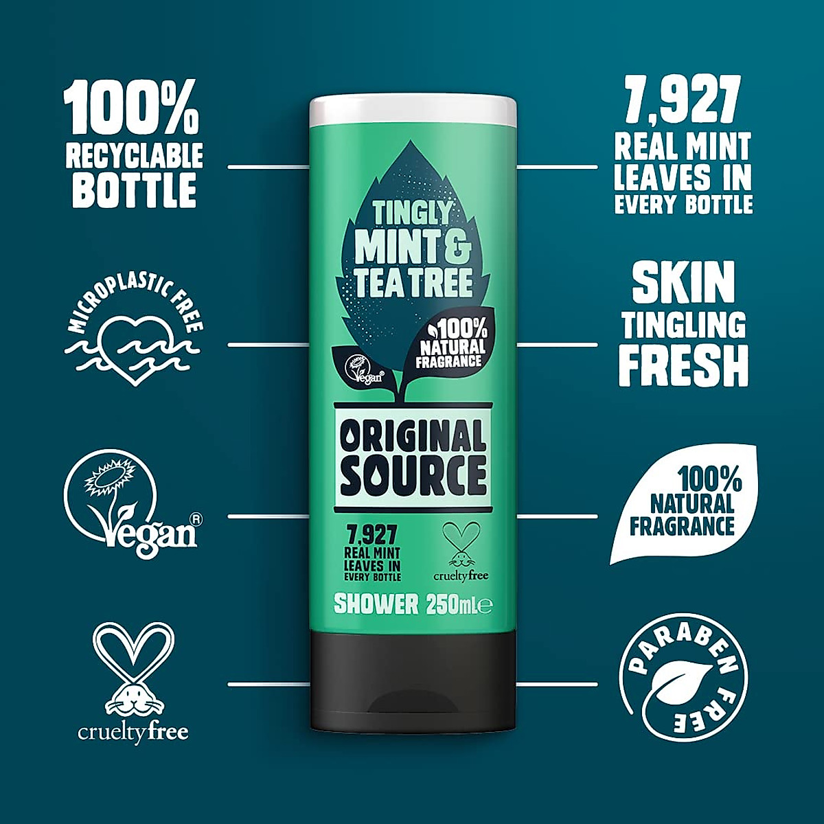Original Source Tea Tree & Mint Shower Gel 250ml - (Pack of 6)