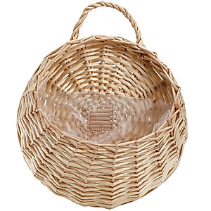 Elsjoy Hanging Wicker Basket for Plant, Decorative Wall Hanging Rattan Basket, Wicker Woven Basket Hanging Flower Basket for Front Door, Home, Garden (𝐏𝐥𝐚𝐧𝐭 𝐍𝐨𝐭 𝐈𝐧𝐜𝐥𝐮𝐝𝐞𝐝)