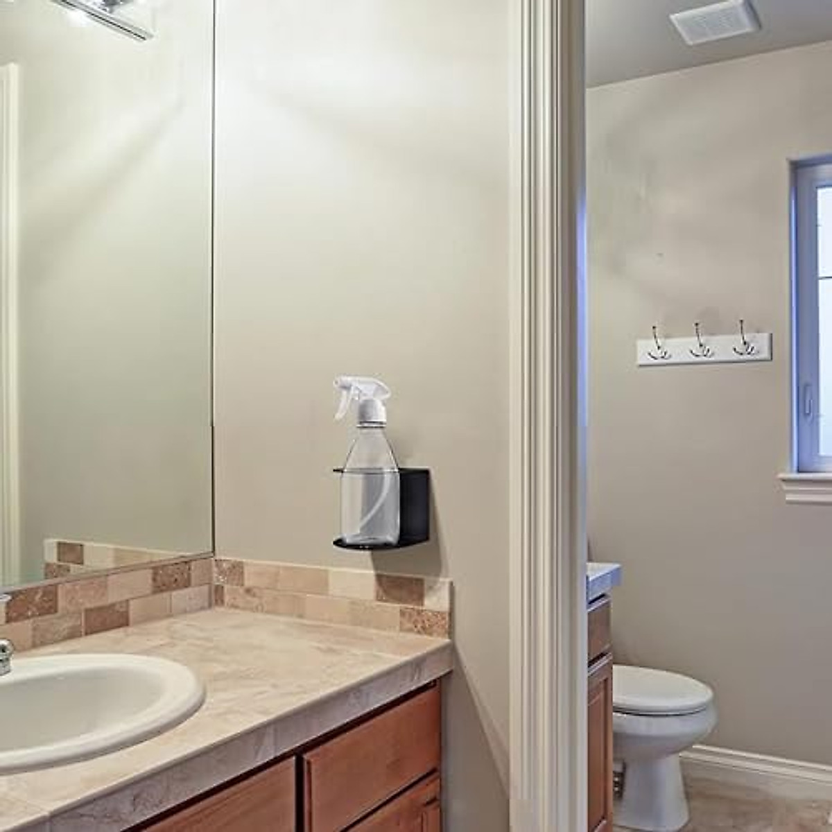 curfair 3 All-Purpose Spray Bottle Organizer Holder Wall Mount Craft Workspace Steel Spray Can Holder Organizer Spray Bottle Rack for Home Garage Craft Workspace Paint Can Holder Rack 2Holes