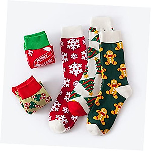 Adorainbow 5 Pairs Cotton Socks Warm Mens Slippers Party Bag Stuffers for Kids Kids Santa Socks Fun Christmas Socks Winter Sleeping Socks Christmas Party Stocking Suffers Sleeping Socks Cane
