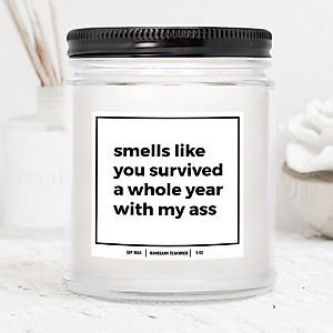 YouNique Designs 1st Anniversary Candle - 1 Year Dating Anniversary for Boyfriend, Girlfriend - 1 Year Anniversary Present for Wife, Husband - 1st Anniversary Candle Ideas (Mahogany Teakwood)