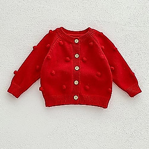 Unisex Baby Sweatshirt Waffle Knit Baby Clothes Warm Solid Color Long Sleeve Fall Winter Clothes Reindeer Shirt