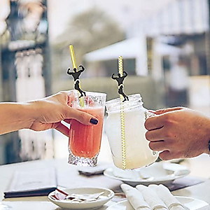 Bachelorette Party Straws, 30 PCS Party Favors Naughty Gold Straws Disposable Drinking Paper Straw Dancing MEN Confetti Party Supplies for Girls Night Ladies Bridal Shower