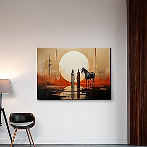 Majestic Black Stallion Galloping In The Clouds, Black Horse On Salt Flats, Canvas Print, Black Horse Print, Black Horse Wall Art