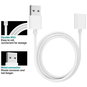 [Apple MFi Certified] PAINICA Apple Pencil Charging Adapter Cable Compatible for Apple Pencil 1st Generation, Apple Pencil Male to Female Flexible Connector(3.3FT, White)