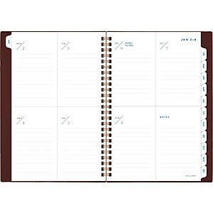 AT-A-GLANCE 2023 Weekly & Monthly Planner, 5-1/2" x 8-1/2", Small, Monthly Tabs, Signature, Maroon (YP200L50)