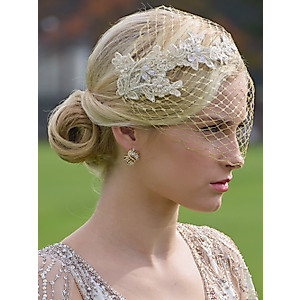 Mariell Gold Cubic Zirconia Bridal Earrings, Silver Platinum Plating, CZ Crystal Wedding Earrings for Brides, Bridesmaids, Prom, Homecoming and Mother of the Bride