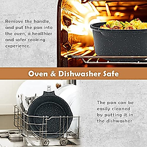 Bobikuke 1.5 Quart Saucepan with Lid, Nonstick Sauce Pan Small Soup Pots for Cooking, Sauce Pot with Lid Compatible for All Stoves, Milk Pan with Removeable Handle, Oven& Dishwasher Safe(BLACK)