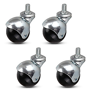 LAxto Wheel Plate Casters 2 inch 50mm Caster Wheels with Ball Sphericaled Stem M8x15 mm Swivel Caster Wheels,Furniture Castors Wheels,for Sofa Baby Carriage Table,4 Pcs