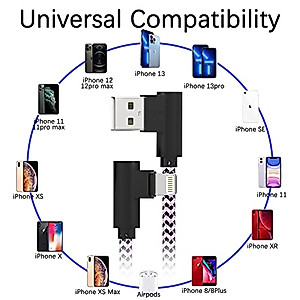iPhone Charger 10 ft Lightning Cable [Apple MFi Certified] 90 Degree 3 Pack iPhone Charging Cable Long iPhone 13 Charger Nylon Braided for iPhone 14/13/12/11 Pro MAX/XR/XS/8/7/Plus/6S/SE/iPad