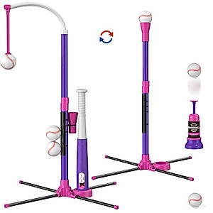 HYES Baseball Set - 3 Ways to Play, Adjustable Height, Easy to Assemble, Safe & Sturdy, Ideal Sport Gift for Kids