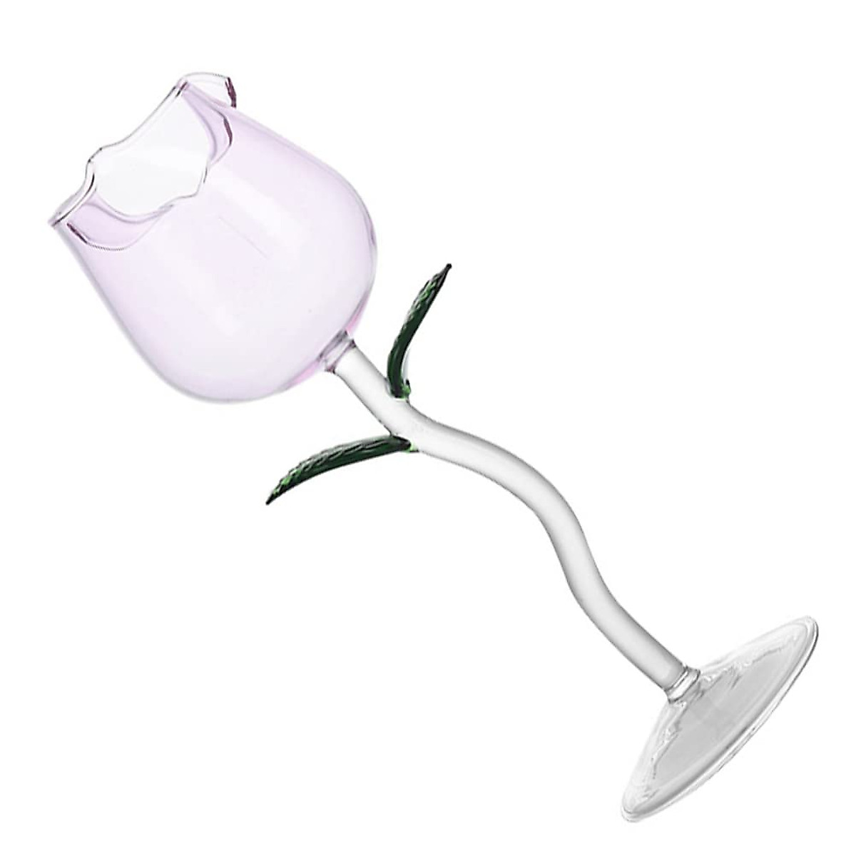 Cabilock Rose Cocktail Glass Wine Goblet Glasses Cocktail Glass Creative Whiskey Wine Champagne Glass Cup Party Wine Glass (Pink)