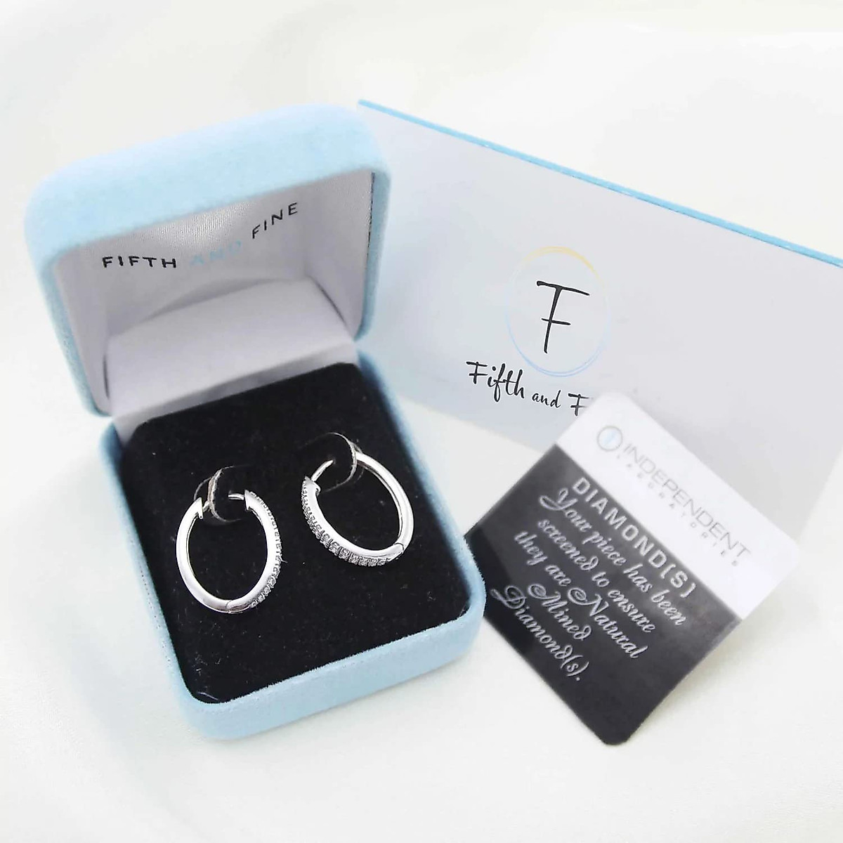 1/2 Cttw Diamond Double Row Hoop Earrings set in 925 Sterling Silver