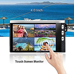 Digital Camera 24MP 4.0 Inch Touch Monitor Camera for Backpacking FHD Mini Compact Wide Angle Lens Pocket Camera for Photography(2 batteries Included)