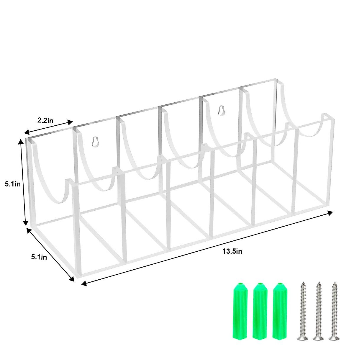 GTI Belt Organizer, Acrylic 6 Compartments Belt Organizer for Closet and Drawer, Display Case for Tie,Bow Tie and Belt,Clear Belt Storage Container Holder for Men Women